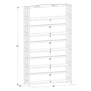 MoNiBloom Bamboo Wide 5-Tier Bookshelf Large Adjustable Bookcase Shelf Organizer Rack in Living Room Study Library Home Office, Natural