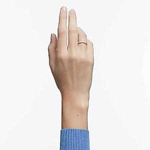 Swarovski Vittore XL Ring, Clear circle-cut Swarovski Crystals on a Rhodium Finish Setting, Size 6, Part of the Swarovski Vittore Collection