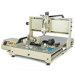 CNCEST USB ER20 4AXIS 2.2KW 6090 CNC Router Metal Engraver Milling Drilling Machine VFD Ball Screws 3D Spindle Carving Drilling Machine 110V For Wood Working Cutting Mill PCB Badges Bronzing Plate