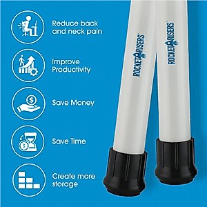 Rocket Risers Folding Table Risers - Make Your Folding Table a Counter Height Table - Set of 4 Table Leg Risers