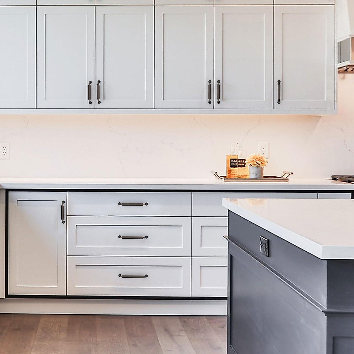 Amerdeco 10 Pack Oil Rubbed Bronze Cabinet Pulls 5 Inch(128mm) Hole Centers Kitchen Cabinet Handles Solid Zinc Alloy Cabinet Hardware Drawer Pulls ZH0051