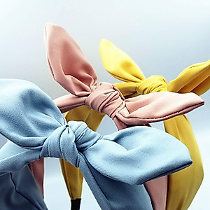 hodooly 1Pcs Knotted Headbands for Women,Turban Headband Wide Headbands Bowknot Hair Band for Women (Green)