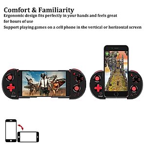 Ipega PG-9087S Wireless Game Controller, Retractable Telescopic PUBG Mobile Controller Joystick Gamepad for Android/iOS Smartphones/Tablets/Smart TV