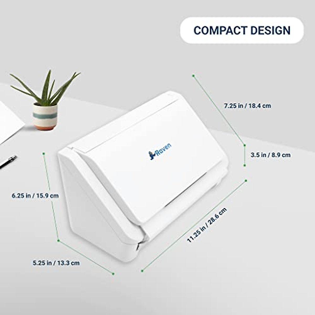 Raven Select Document Scanner for Windows PC and Mac Computer, Color, Two Sided Duplex, Auto Document Feeder (ADF), Scan to Cloud, Home or Office Desktop, USB