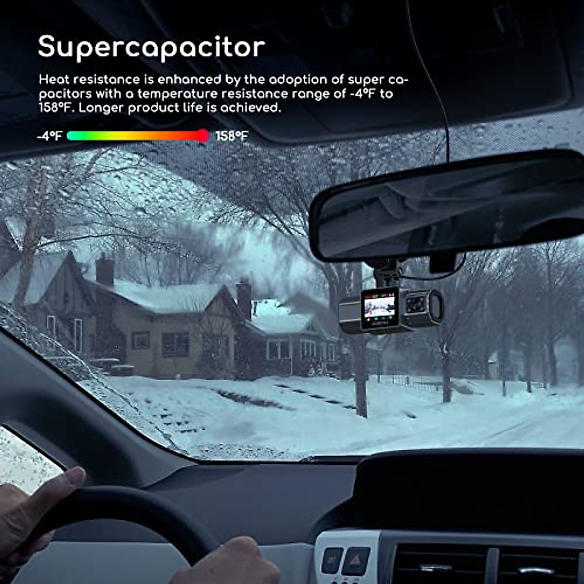 COOAU 2.5K Dual Dash Cam, Built-in GPS Wi-Fi, 1440P Dash Cam Front and Inside with Infrared Night Vision, Dash Camera with Parking Mode, Loop Recording， Support 256GB Max (D20S)