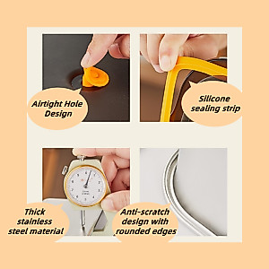 BEFOY Stainless Steel 101oz Big Food Storage Containers with Translucent Lid Food Lunch Box Containers Leak-proof Light Easy Set with Air Vent Snack Boxes (700/1700/3000)