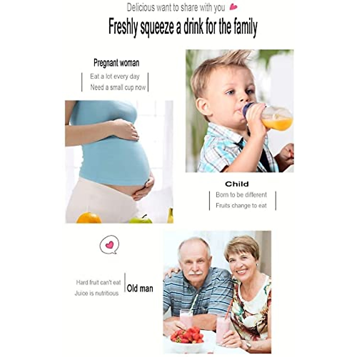 MXJCC Portable Blender, Personal Size Blender Shakes and Smoothies, Mini Juicer Cup USB Rechargeable, Handheld Travel Blender Fruit Mixer (Color : Blue)