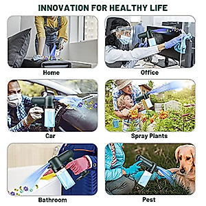 AICase Disinfectant Mist Gun, Electrostatic Nano Atomizer, Rechargeable Cordless ULV Sprayer, Handheld Fogger Spray Machine, Electric Disinfecting Mist Steam Gun for Home, Office, Car, Bathroom, Pest