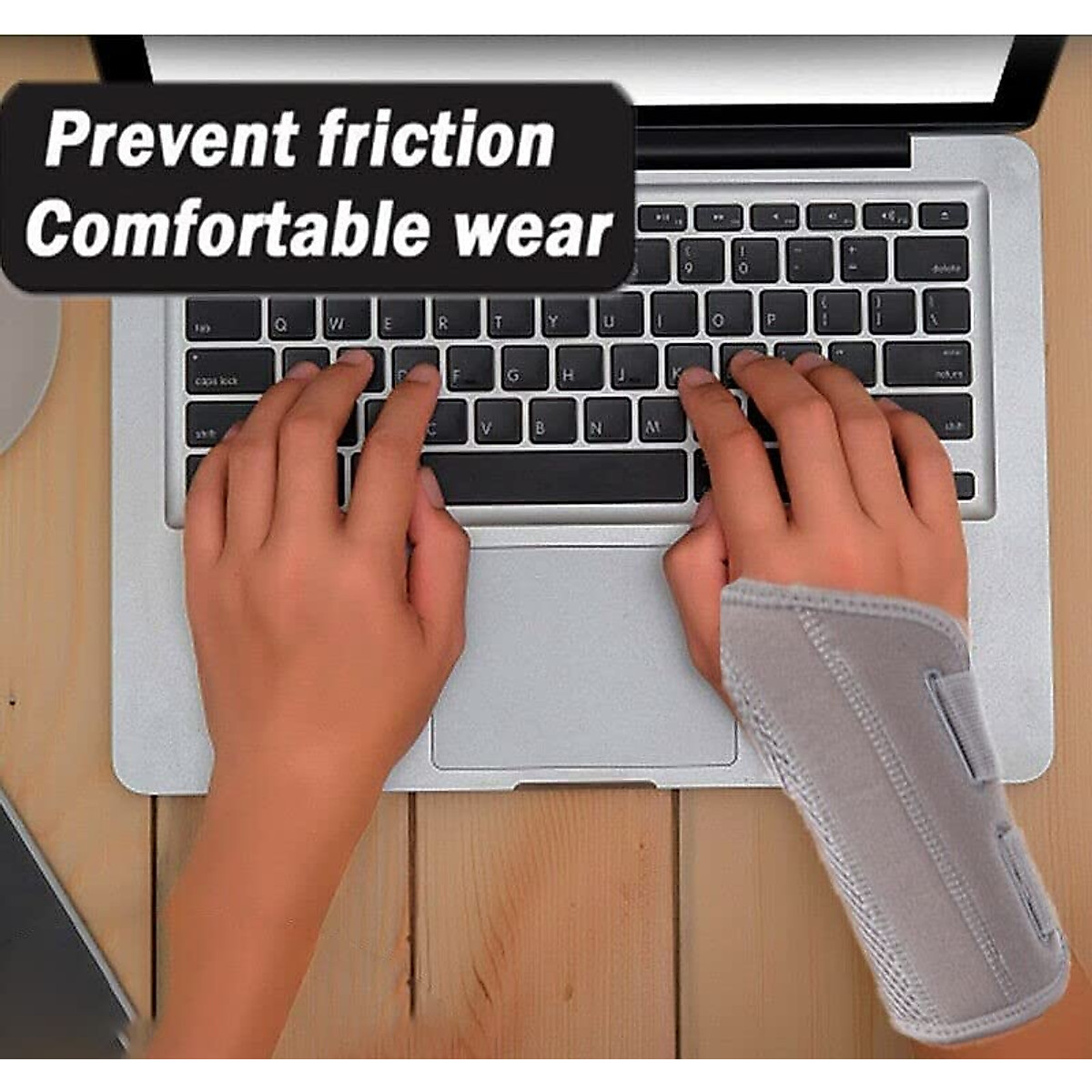 Left Wrist Brace for Carpal Tunnel, Compression Sleeve Adjustable Straps, Right Left Hand for Men Women, Night Wrist Sleep Supports Splints Arm Stabilizers, Suitable for Arthritis, Pain, Relief, Tendonitis, Wrist Pain, Sprain, Sport (Left Hand-Gray, Large