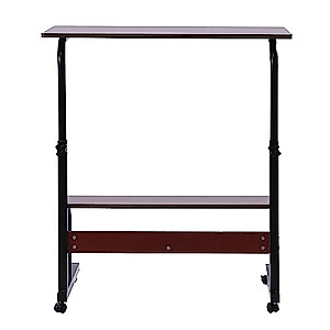 HOOMTLSY Mobile Laptop Desk (15.74''x31.49) Adjustable Standing Desk Portable Laptop Computer Desk with Wheels Rolling Desk Sofa Bed Side Table Couch Computer Desk for Home Office Classroom