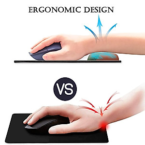 HOPONY Ergonomic Mouse Pad with Wrist Support Gel Mouse Pad with Wrist Rest, Comfortable Computer Mouse Pad for Laptop, Pain Relief Mousepad with Non-Slip Rubber Base, 9 x 10 in,Modern Abstract