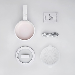 Olayks Electric Steamer for Cooking, 1.5L Ceramic Glaze Non-stick Pot, Dual Power Multi-functional Electric Cooker, Suitable for Steak, Pasta, Hot Pot, Ramen, Quick Heating and Overheat Protection