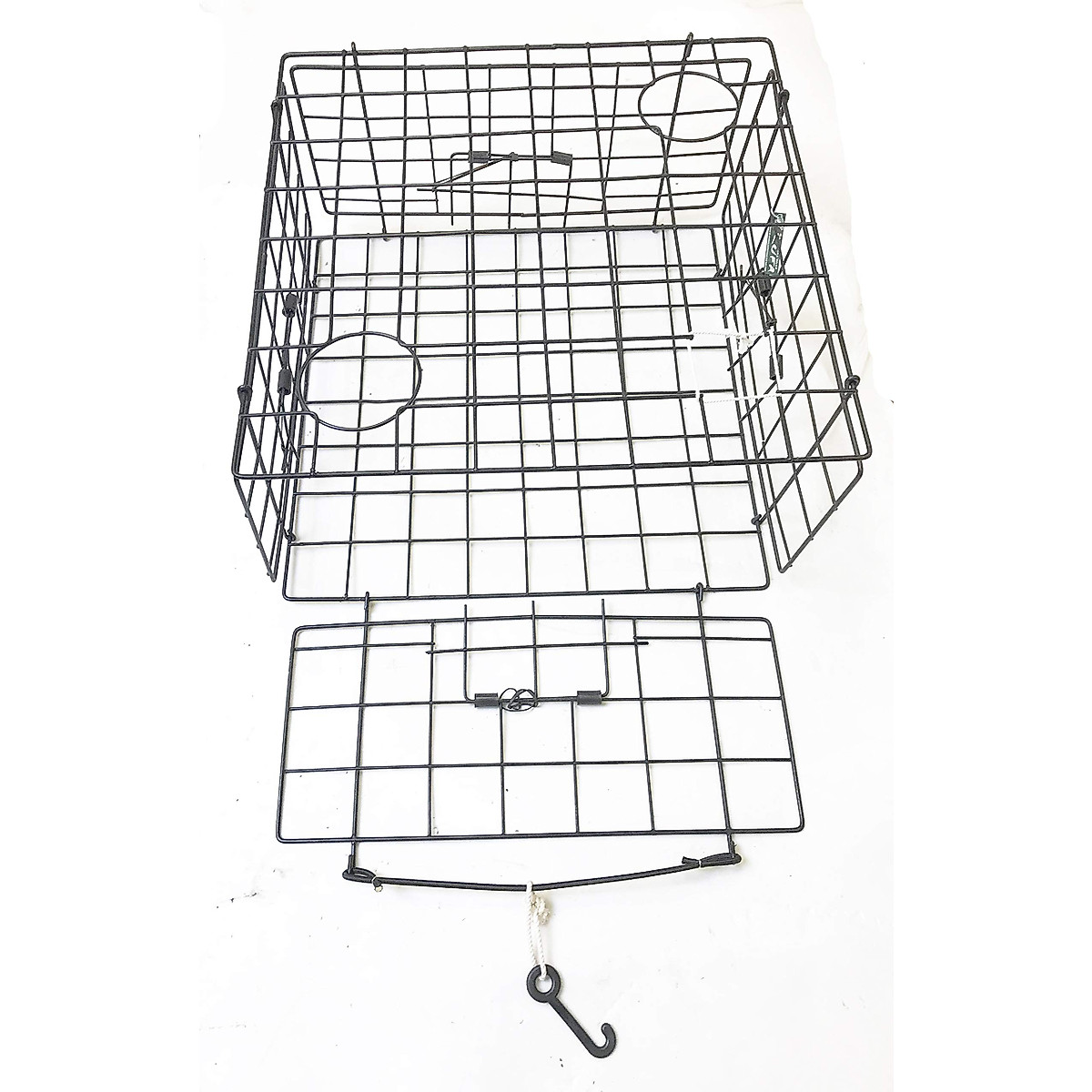 2-Pack of KUFA Vinyl Coated Crab Traps & Accessory Kits Including 100' Rope, Caliper, Harness, Bait Bag & Red/White Float (5"x11" Float, 5/16" Non-Lead Sinking Line)