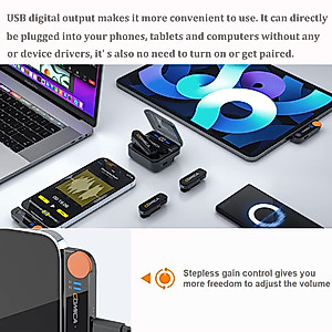 comica Vimo S MI Wireless Lavalier Microphone for iPhone with Charging Case,Compact Dual Channel Lav Mic Wireless Lapel Microphone for iPhone iPad Mac Video Recording Vlogging Live Streaming