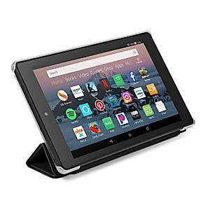 Nupro Tri-fold Standing Case for Fire HD 8 Tablet, Black (compatible with 2018 release)
