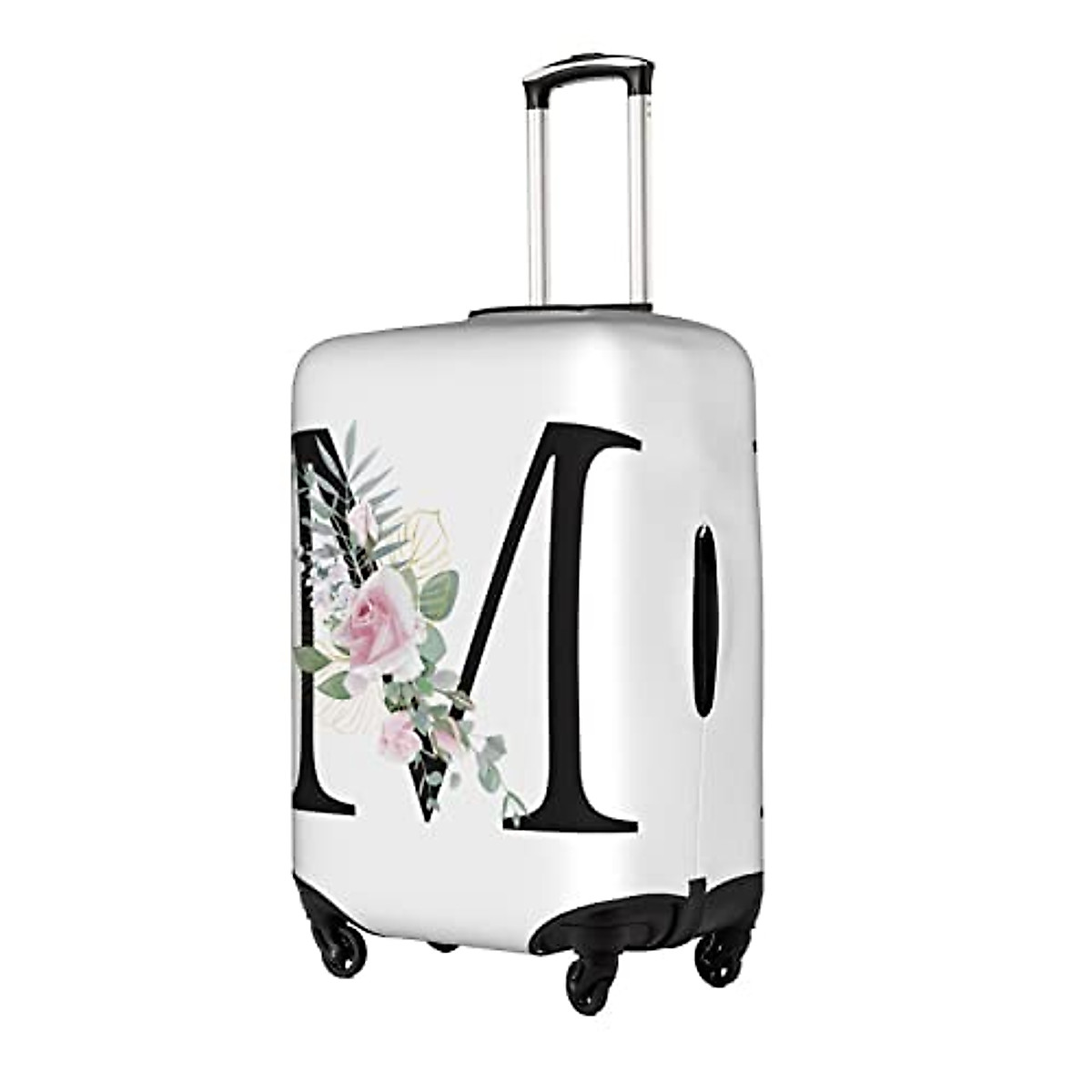 Flower Lette M White Luggage Cover Elastic Washable Stretch Suitcase Protector Anti-Scratch Travel Suitcase Cover for Kid and Adult XL (29-32 inch suitcase)