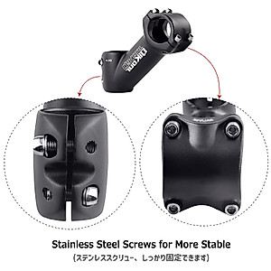 Azarxis Bike Stem 31.8mm 45 Degree 90mm Lightweight Bicycle Short Handlebar Stem Riser Suitable for BMX MTB Road Bike Mountain Bike (31.8 x 90mm)