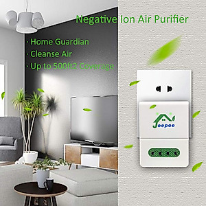 Joepoe Plug In Air Ionizer, Ionizer Air Purifier with Negative Ion Technology for Home, Air Freshener Plug In Home/Office Cleanse:Odors,Smell and More(White)
