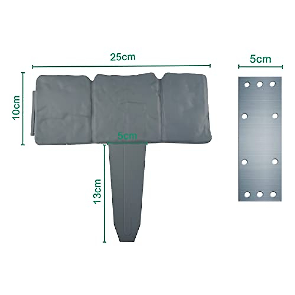 Garden Edging Border,20PCS Plastic Flower Bed Edging for 16ft Edging DIY Decorative Flower Grass Bed Border, (Grey)