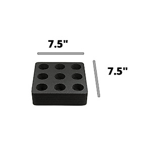 Polar Whale 2 Shot Glass Holders Organizer Modern Tray for Home Kitchen Bar or Club Party Durable Black Foam Serving Rack Each Holds 9 Shots