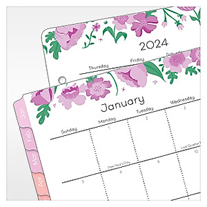 FranklinCovey - Flora Two Page Per Day Ring-Bound Planner (Classic, Jan 2024 - Dec 2024)