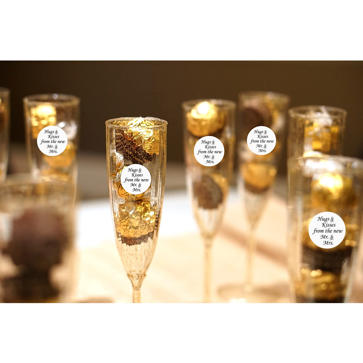 324 Hugs and Kisses from The new Mr. & Mrs. Kiss Wedding Stickers, Chocolate Drops Labels Stickers for Weddings, Bridal Shower Engagement Party Decorations, Party Favors Decor for Kisses