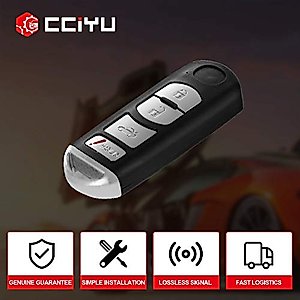 cciyu X 2 Flip Key Fob (SHELL CASE) 4 buttons Replacement for 13 14 15 16 17 for Mazda 3 6 Series with FCC SKE13D