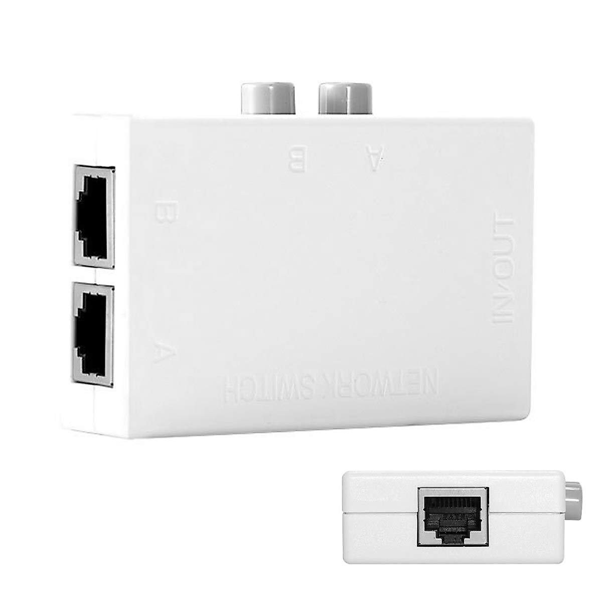JSER UTP STP 2 in 1 Out 2 Ports RJ45 LAN CAT6 CAT5E Network Switch Selector Internal External Networking Switcher Splitter Box