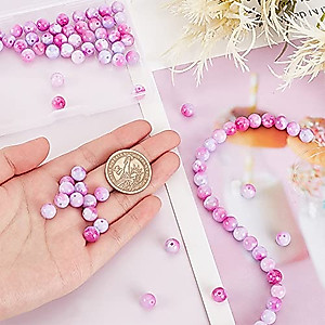 DICOSMETIC 2 Strands Natural Persian Jades Stone Beads Starry Purple Dyed Jade Beads 8mm Round Loose Beads Gemstone Beads Small Energy Stone for Jewellery Making Bracelet Necklace, Hole: 1.2~1.5mm