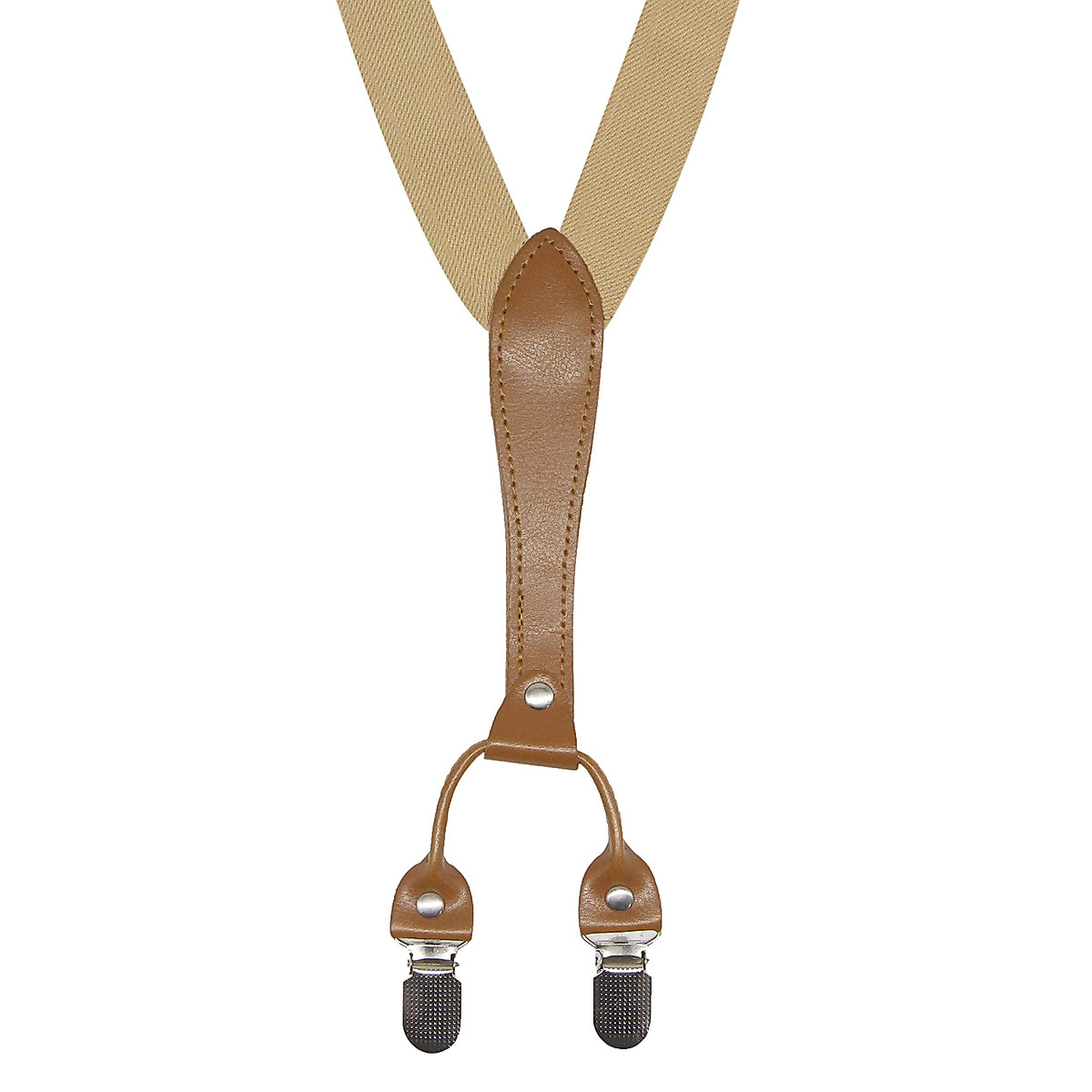 Doloise Men's Suspenders Bowtie Set Elastic Y Shape Style Women's Suspenders Bowtie For Wedding&Formal Events (Khaki)