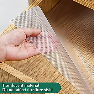 Shelf Liner Cabinet Liner for Kitchen: 17.5 Inch x 6.5 Feet Clear Non-Adhesive Drawer Liner Refrigerator Liners Reusable Easy to Clean (17.5 Inch x 6.5 Feet, Clear)