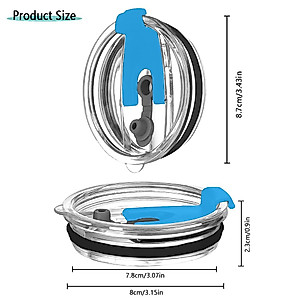 PIVHWIR 2 Pcs Replacement Tumbler Lids, Cover Replacemen Spill-proof Splash Resistant Travel Mug Lid Fits for Inner diameter 3.15 INCH Yeti Rambler, Ozark Trail, Old Rtic（Blue+Pink）（20 OZ）