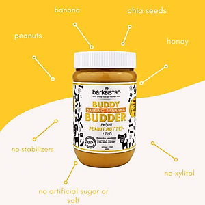 Bark Bistro Company, Superberry Snoot + Barkin' Banana, 100% Natural Dog Peanut Butter, Healthy Dog Treats, Stuff in Dog Toy, Dog Enrichment - Made in USA (Set of 2 / 17oz Jars)