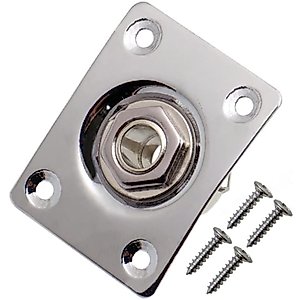 JD.Moon Square Metal 1/4 Output Jack Plate Input Jack Socket for Electric Guitar Bass (Chrome)
