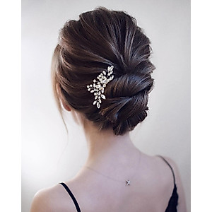 Bridal Hair Accessories, Beusoulover 3pcs Crystal Wedding Hair Pieces, Handmade Rhinestone Bridal Hair Pin for Women, Girls, Bridesmaids (Silver)