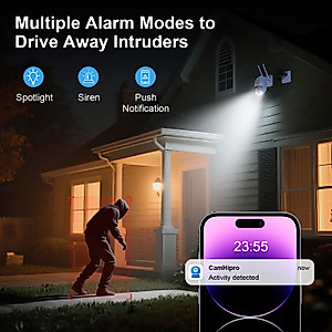 Security Camera Outdoor, Hosafe WiFi IP Camera Home Security System, Floodlight AI Motion Detection, Pan Tilt Auto Tracking, Two Way Audio, Color Night Vision, Waterproof Video Surveillance Camera