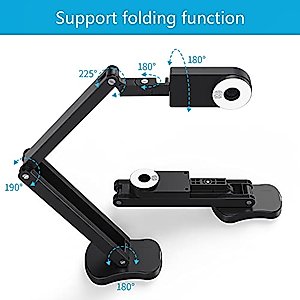THUSTAR 8MP Document Camera & Webcam 4K with Dual Microphones, USB Visualiser A3-Size, 3-Level LED Lights, Image Invert Function, Fold, for Live Demo, Distance Education -Windows, macOS and Chrome OS
