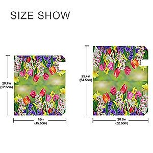 Spring Summer Flowers Mailbox Covers Magnetic Tulips Daffodils Daisy Florals Mailbox Cover Standard Size 18" X 21" Mailbox Wraps Post Letter Box Cover Garden Decorations