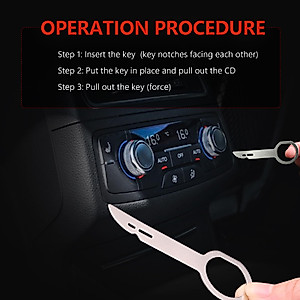 Sodcay 4 PCS Car Audio Key Removal Tool, Dashboard Removal Stainless Steel Non-Bending Easy-Grip Handle, CD DVD Host Key Removal and Assembly Tool, Universal for Most Cars Accessories (Silver)