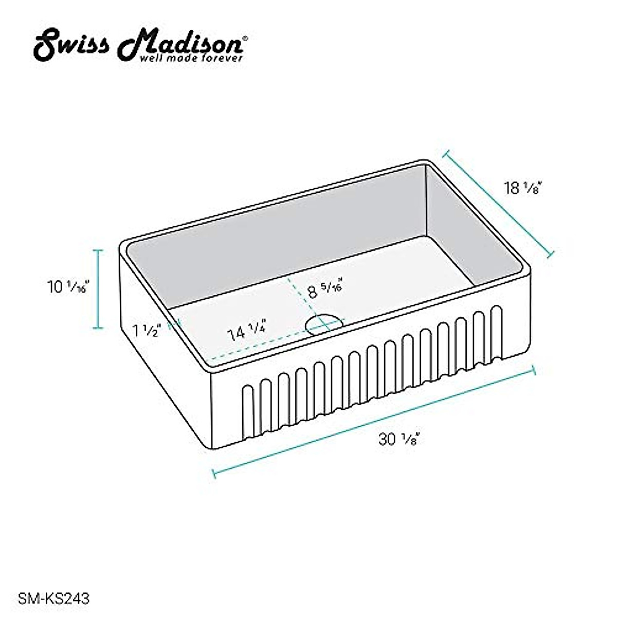 Swiss Madison SM-KS243 Delice 30x18 Farmhouse Sink