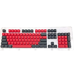 Gosundv 104PcsSet Double Color Backlight Keycap for Cherry MX Mechanical Keyboard,Keycaps Keyset for Mechanical Gaming Keyboard Switches- Black Red
