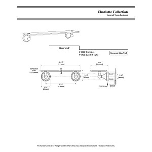 Gatco 4366 Charlotte Glass Shelf, Satin Nickel
