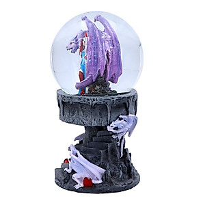 Nemesis Now Anne Stokes Dragon Mage Snowglobe Shaker, Polyresin, Purple, 18.5cm