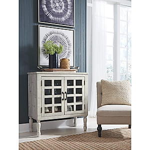 Signature Design by Ashley Falkgate Cottage Farmhouse Accent Cabinet, White