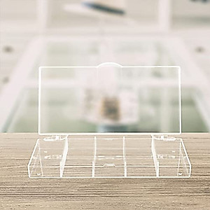 ARTIBETTER Jewelry Organizer 5pcs Clear Plastic Jewelry Box Organizer 5-compartment Parts Storage Boxes Plastic Beads Storage Containers Empty Case Organizer for Small Items Earring Organizer