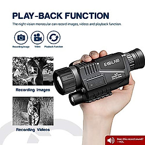 ESSLNB Night Vision Monocular 5X40 Night Vision Infrared Monocular with 1.5" TFT LCD Take Photos and Videos Playback Function 16G TF Card Digital Night Vision Scopes for Hunting Security Surveilla