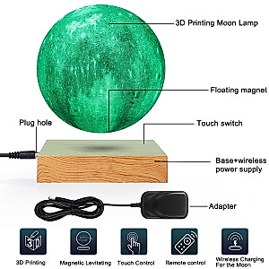 Galaxy Levitating Globe Moon Lamp-16 Colors 3D Printed Levitation Moon Light