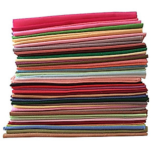 longshine-us 25pcs Solid Colors Premium Cotton Craft Fabric Bundle Squares Patchwork Lint DIY Sewing Scrapbooking Quilting Dot Pattern Artcraft (10" x 10")