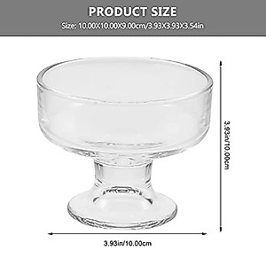 Glass Dessert Bowls Footed Ice Cream Cups Glass Dessert Cup Custard Cup Decorative Trifle Bowl for Fruit Salad Snack Cocktail Condiment Serveware 250Ml Glass Trifle Bowl Easy to Clean