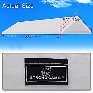 Strong Camel 10 x 20 Carport Canopy Replacement Cover Valance Canopy Replacements Top with Ball Bungees White (Only Cover, Frame is not Included)